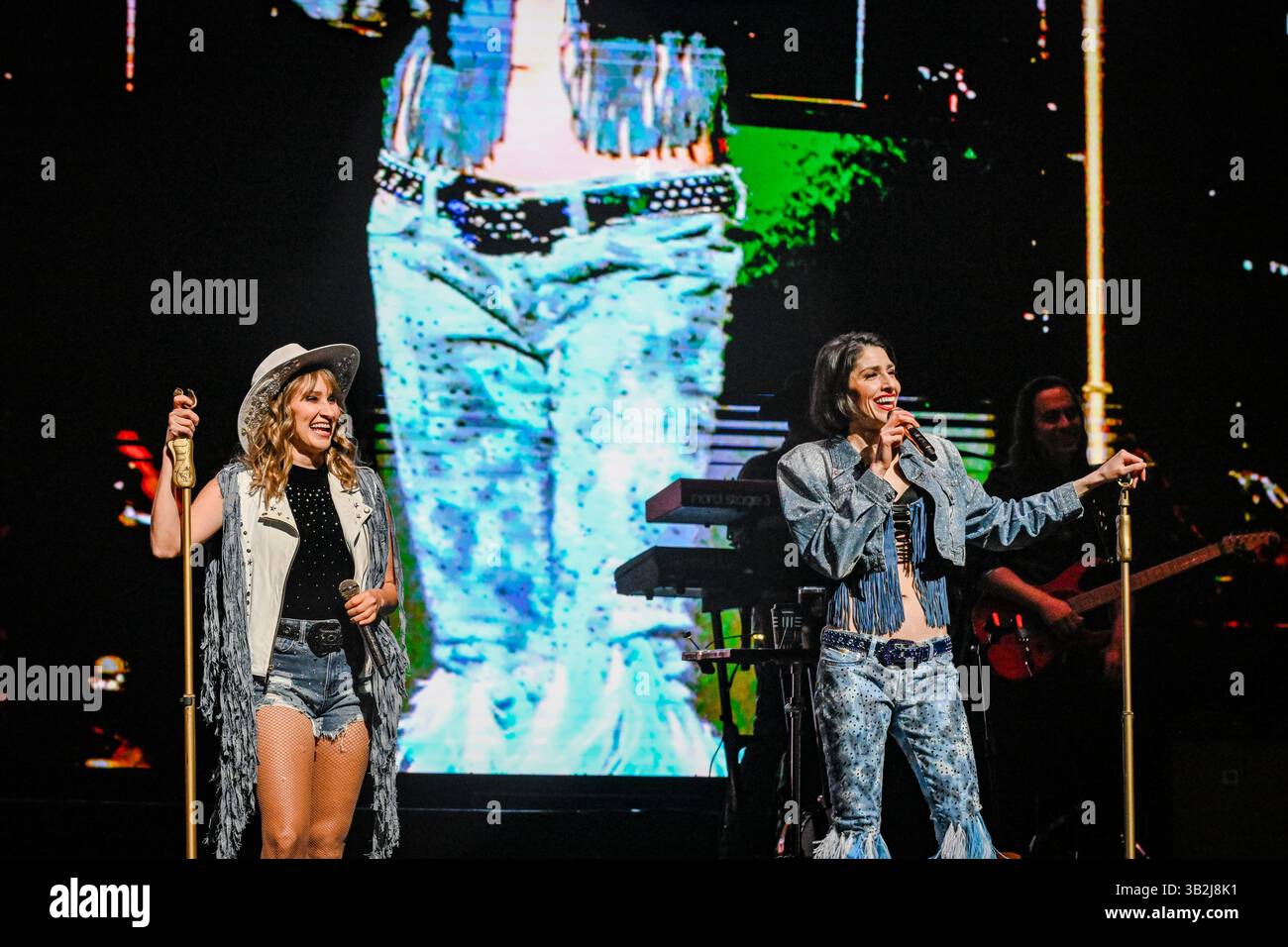 Hanna Nicole and Ashley Grace of Ha-Ash/Ha*Ash perform onstage at ...