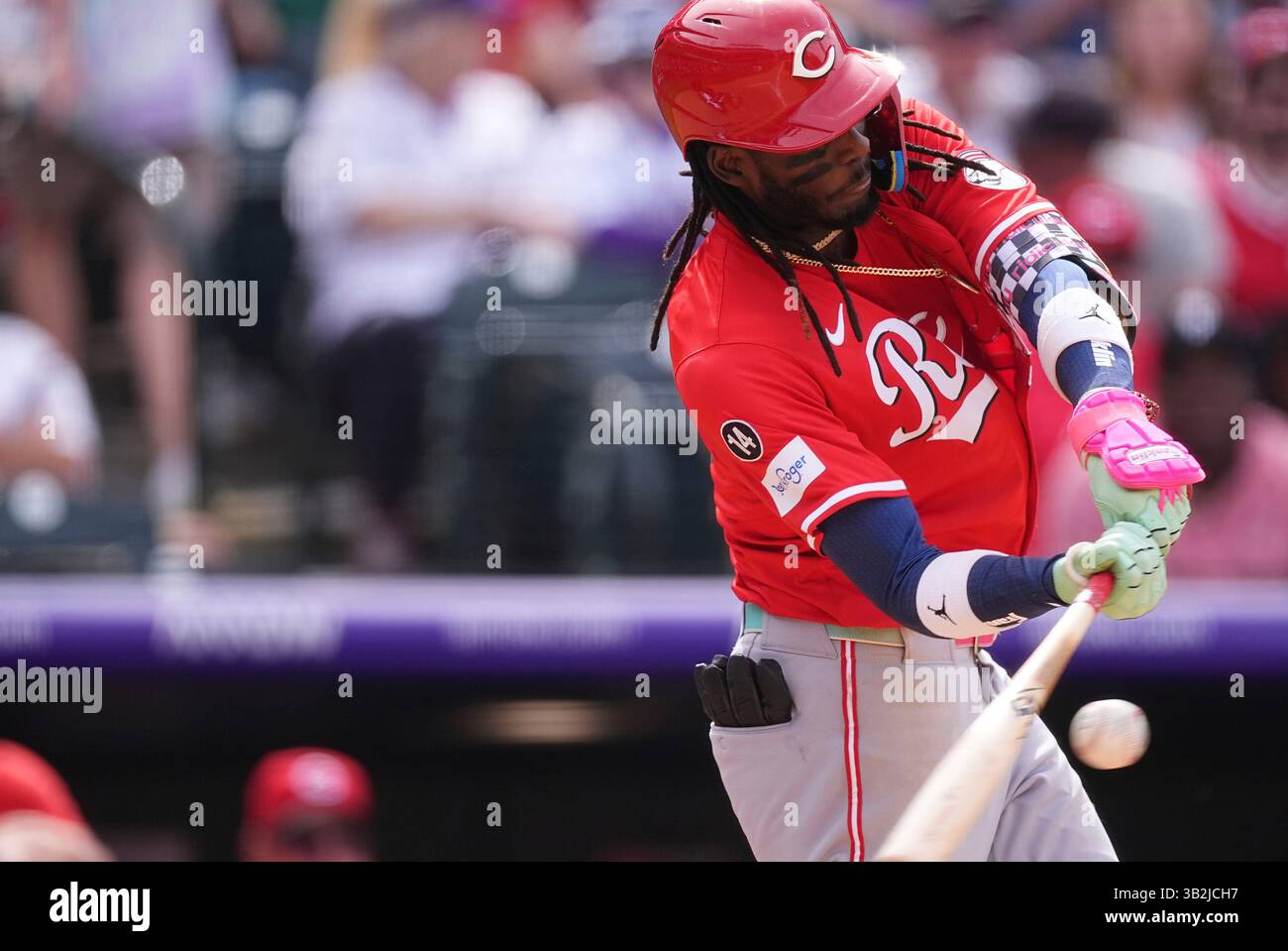 Cincinnati Reds' Elly De La Cruz grounds out against Colorado Rockies ...