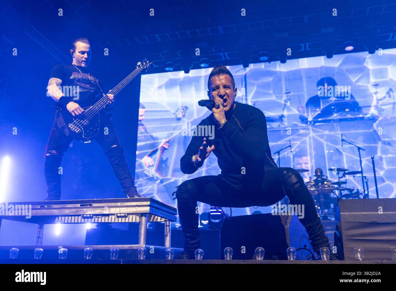 Indio, USA. 26th Apr, 2025. Brian Marshall and Scott Stapp of Creed ...