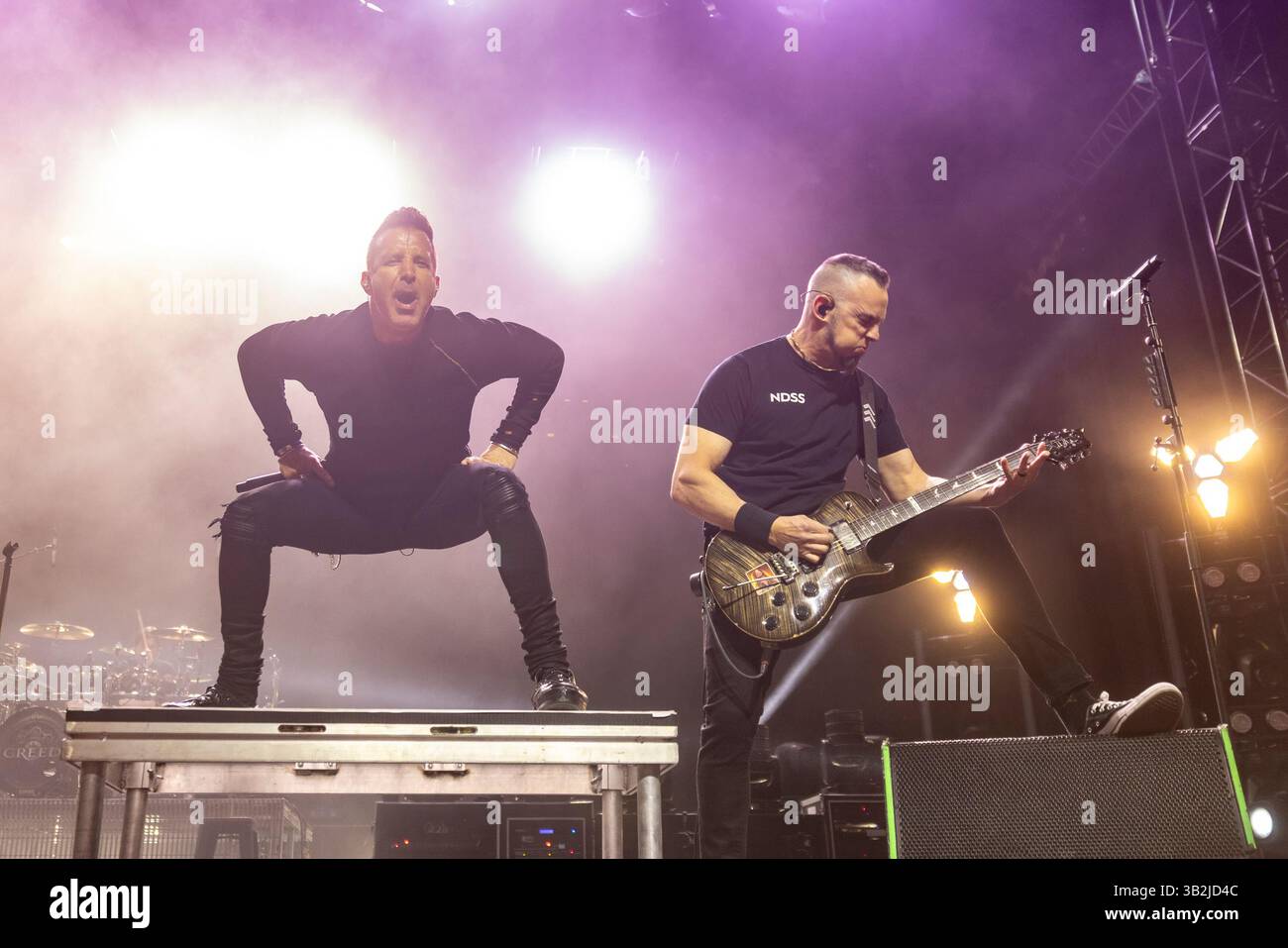 Indio, USA. 26th Apr, 2025. Scott Stapp and Mark Tremonti of Creed ...