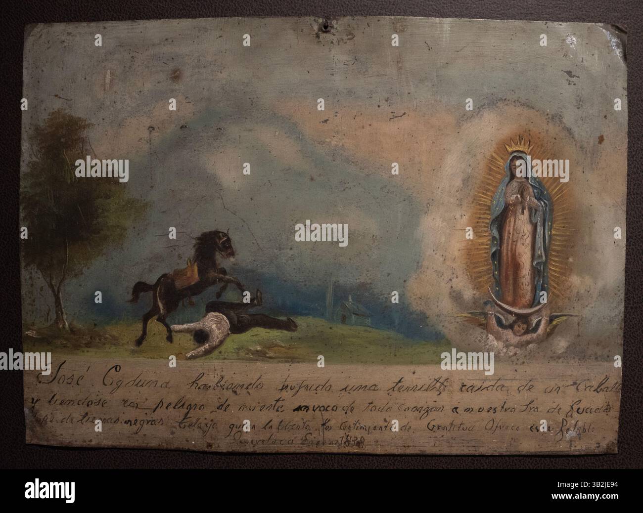 1838 Mexican painting of Our Lady of Guadalupe in a Mexican and Spanish ...