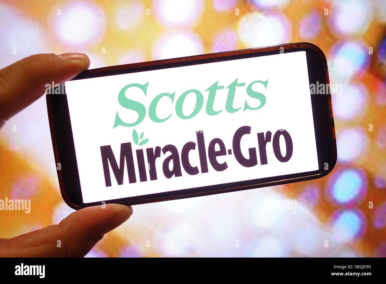 In this photo illustration, the Scotts Miracle-Gro company logo is seen ...