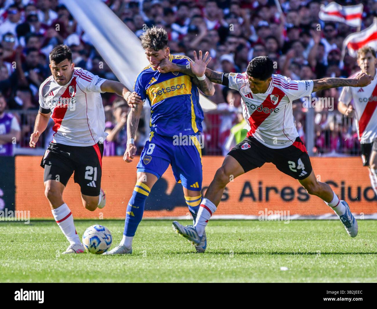 Buenos Aires, Argentina. April 27, 2025. Players from Club Atletico ...