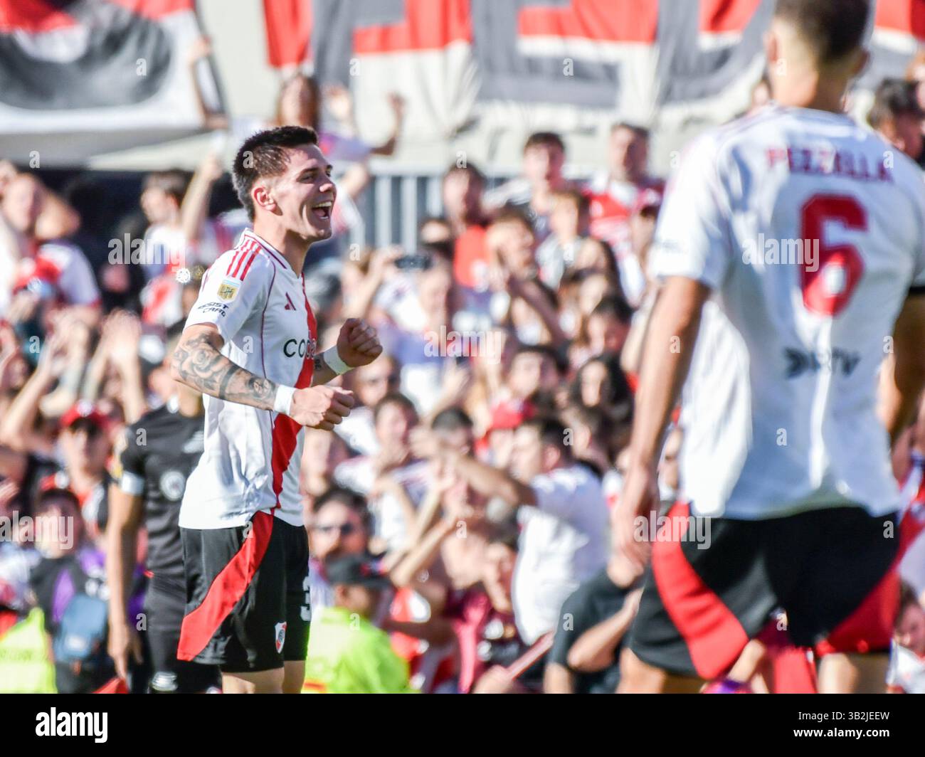 Buenos Aires, Argentina. April 27, 2025. Franco Mastantuono from Club Atletico River Plate ...