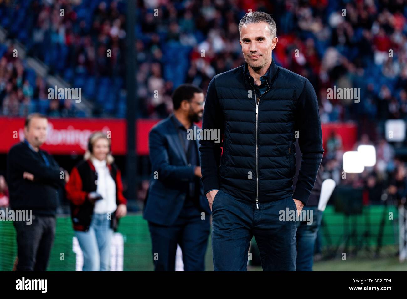 Rotterdam, The Netherlands. 25th Apr, 2025. Rotterdam - Feyenoord coach ...