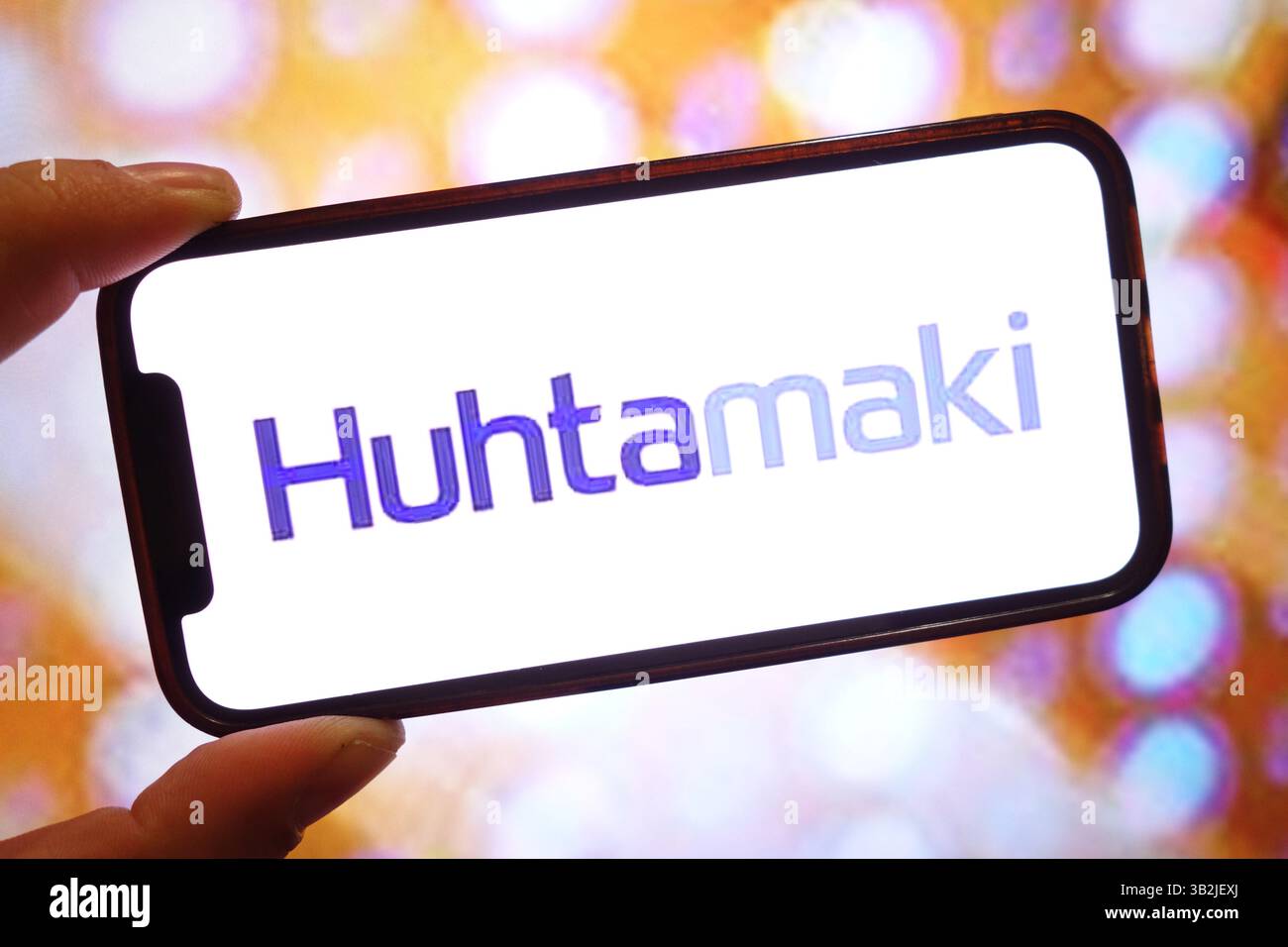 Poland. 26th Apr, 2025. In this photo illustration, the Huhtamaki company logo is seen displayed ...