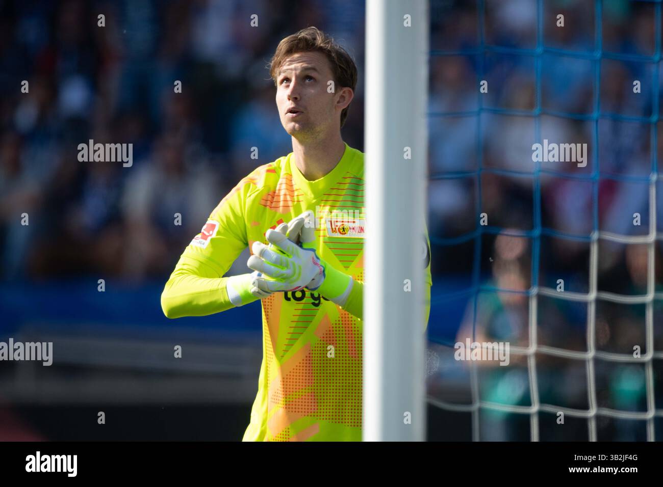 Goalkeeper Frederick ROENNOW, Ronnow (UB), half-length portrait, half ...