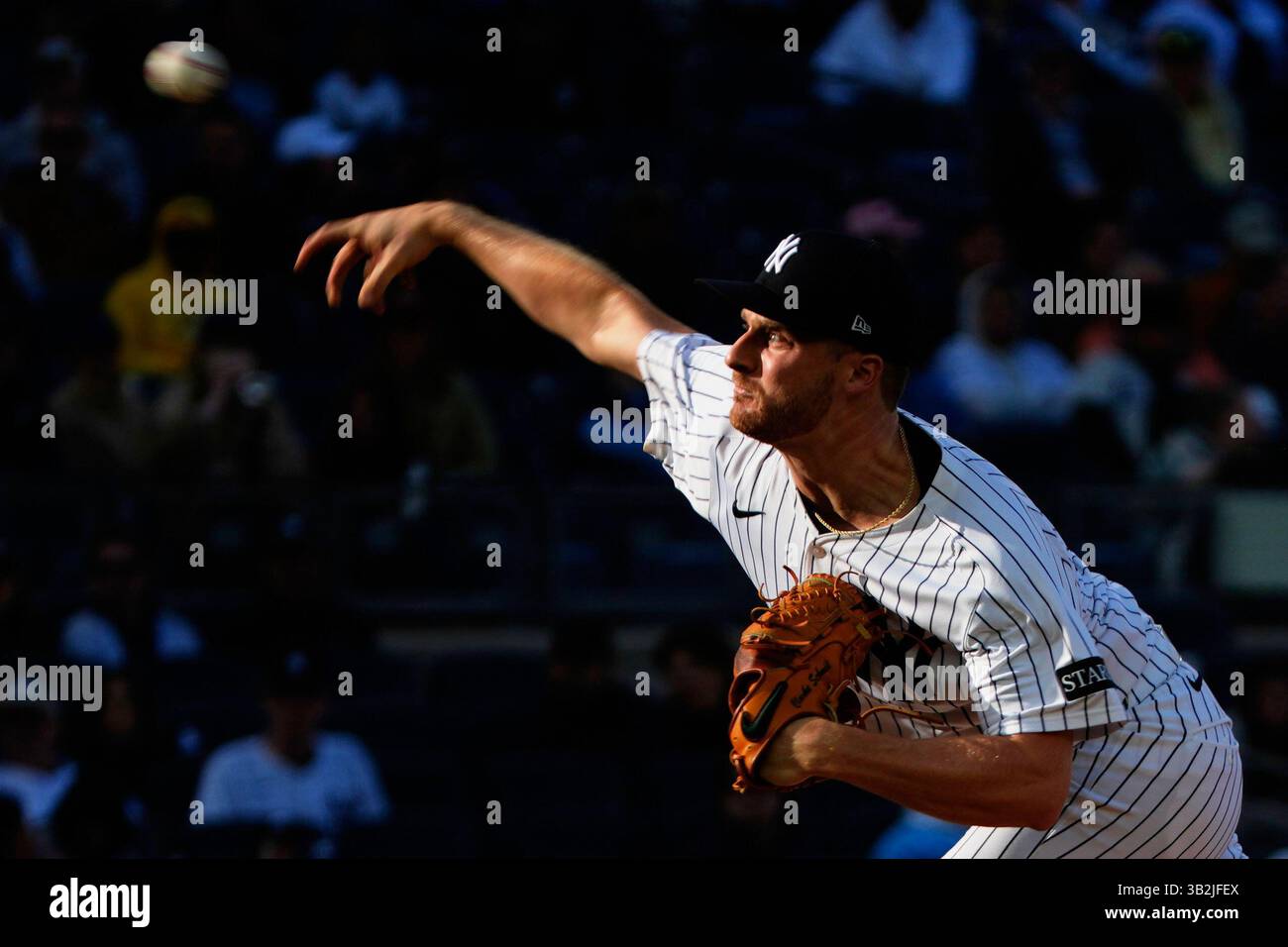 New York Yankees' Clarke Schmidt pitches during the first inning of the ...