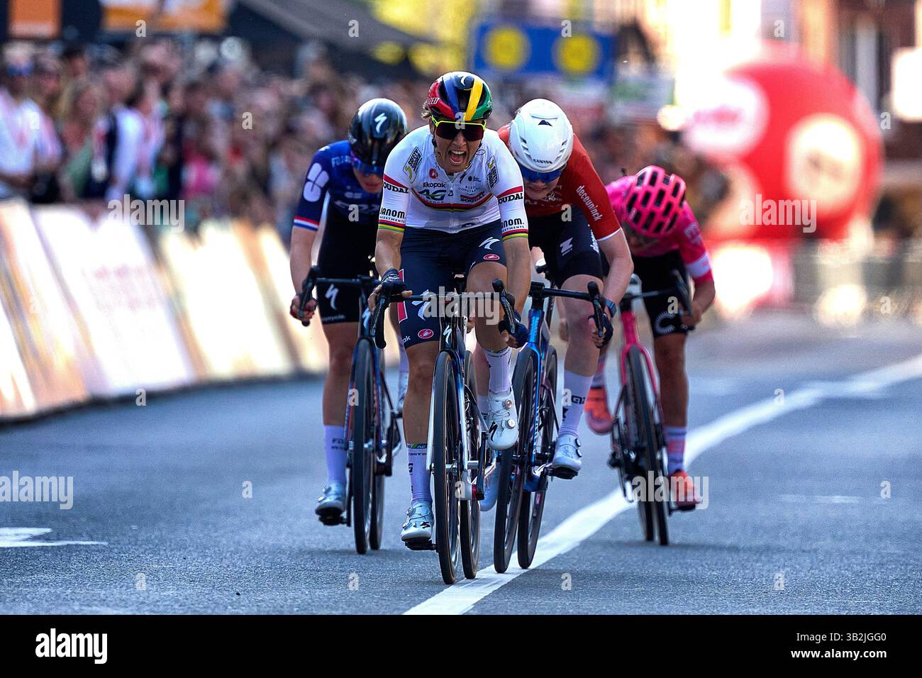 LIEGE, BELGIUM - APRIL 27: Kimberly Le Court during the Liege-Bastogne ...