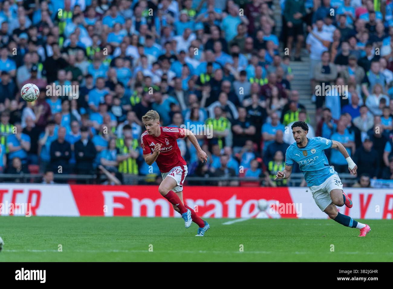 London, England on 27 April 2025. Zach Abbott of Nottingham Forest (in ...