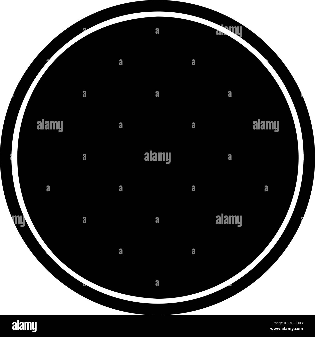 Simple round shape with white border isolated on white background ...