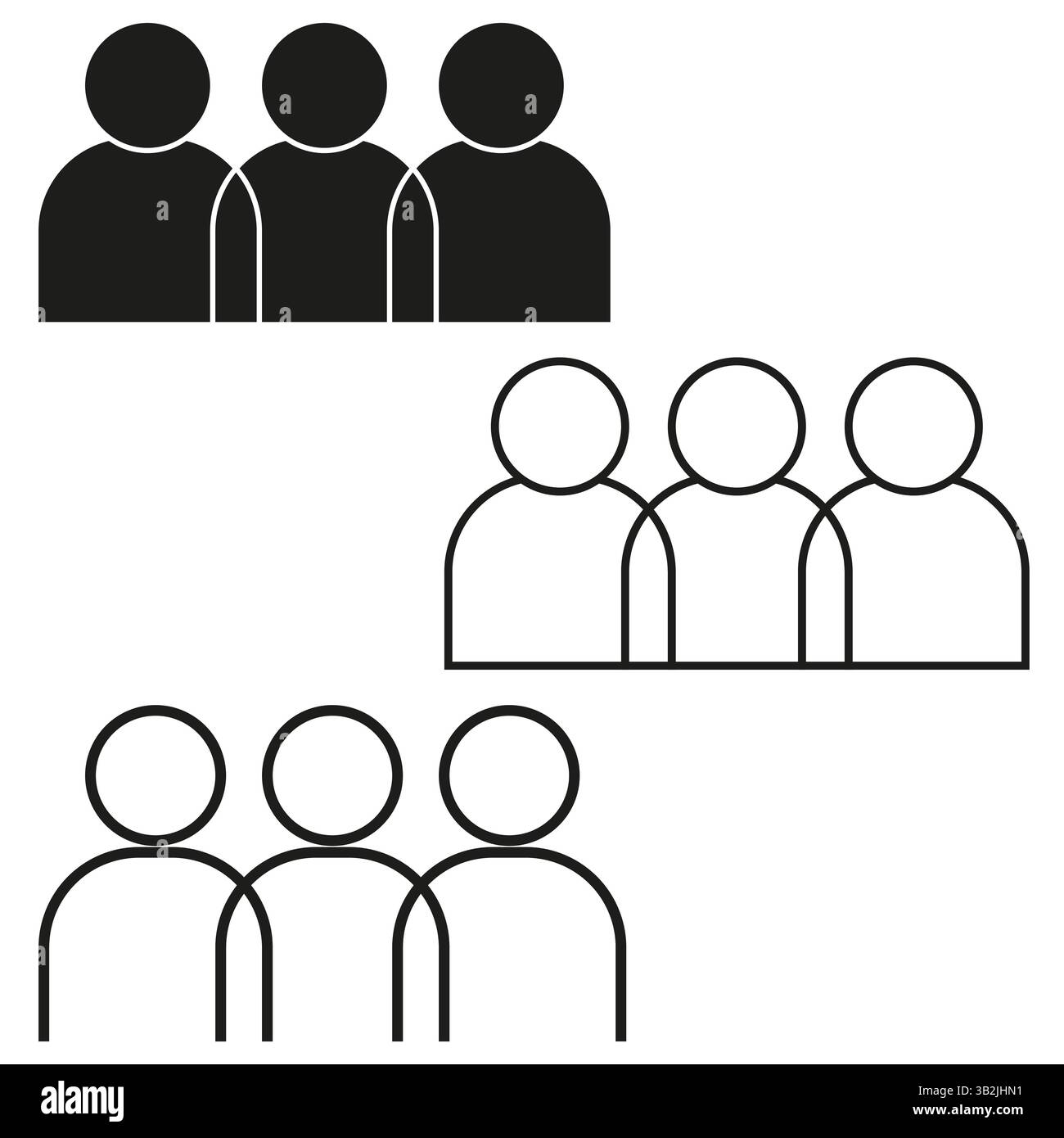 People icon group. Teamwork figure symbol. Community line vector. User ...