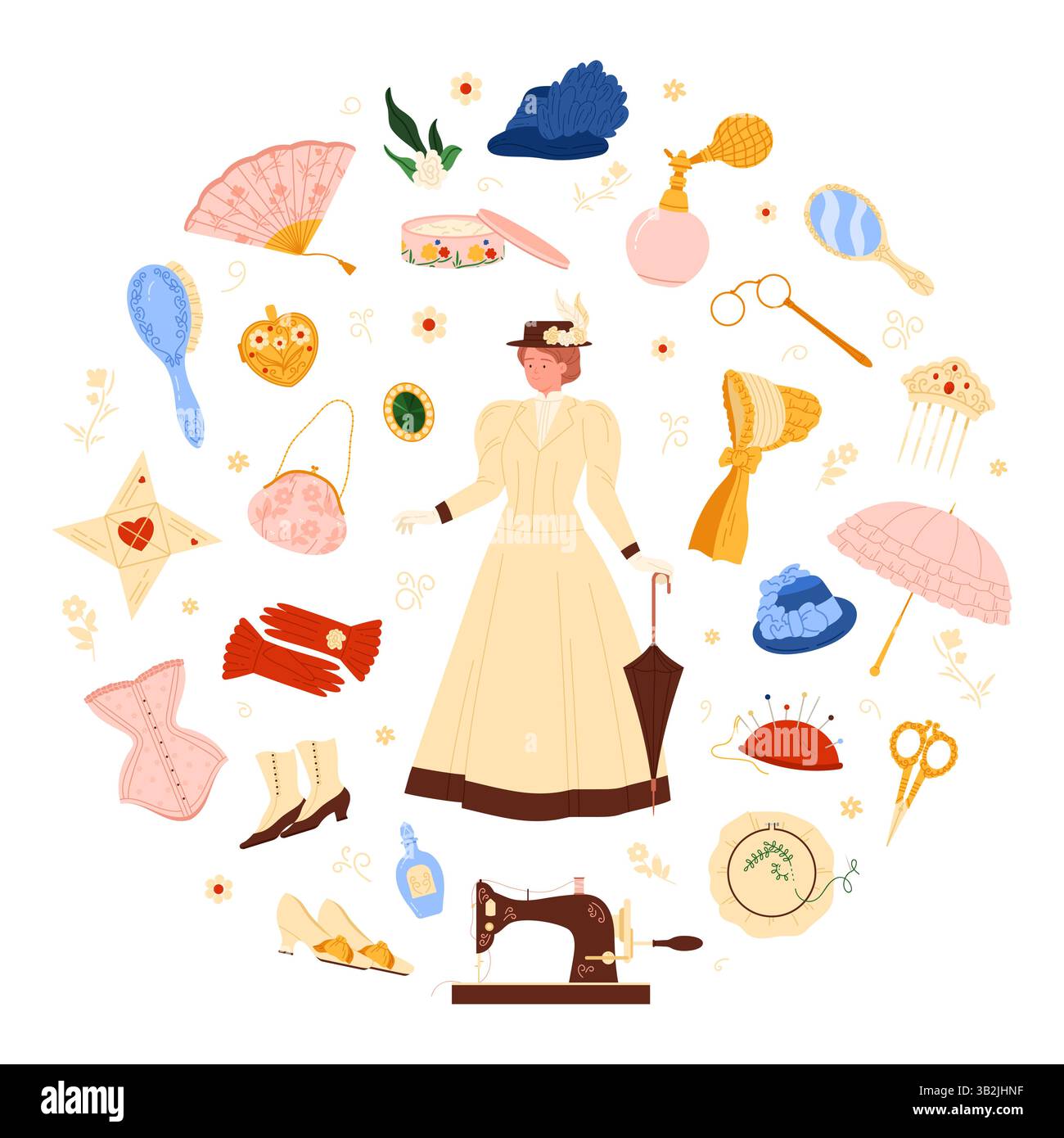 Victorian woman parasol Cut Out Stock Images & Pictures - Alamy