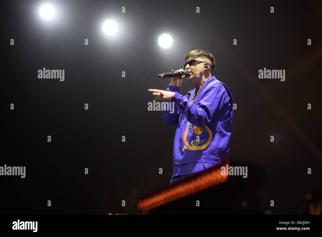 YSY A performs during his concert at the Movistar Arena, on 27 March ...