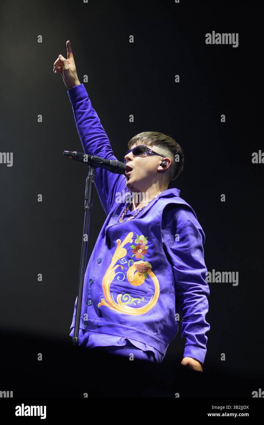 YSY A performs during his concert at the Movistar Arena, on 27 March ...