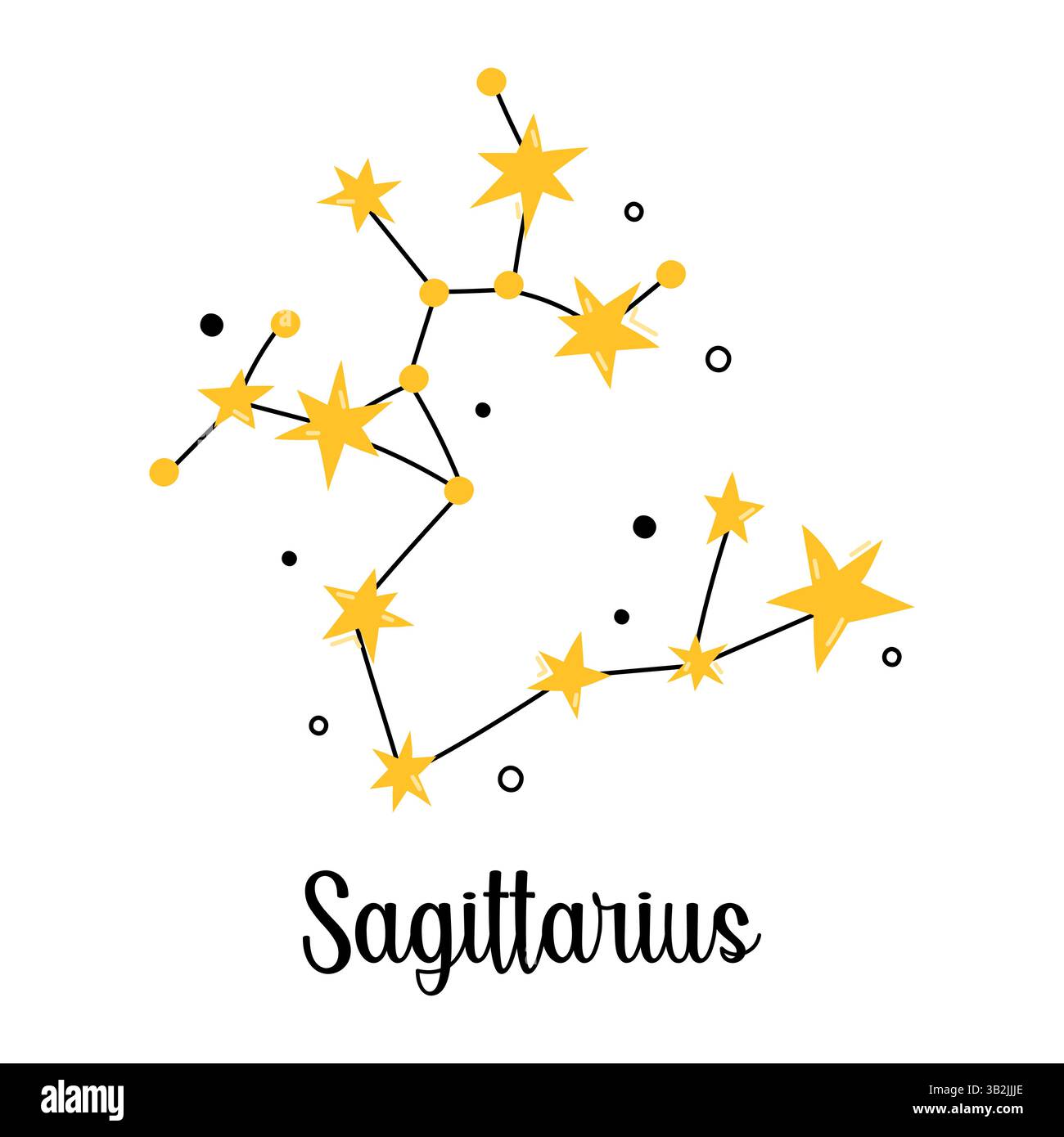 Sagittarius Zodiac constellation. Vector isolated astrological sign ...