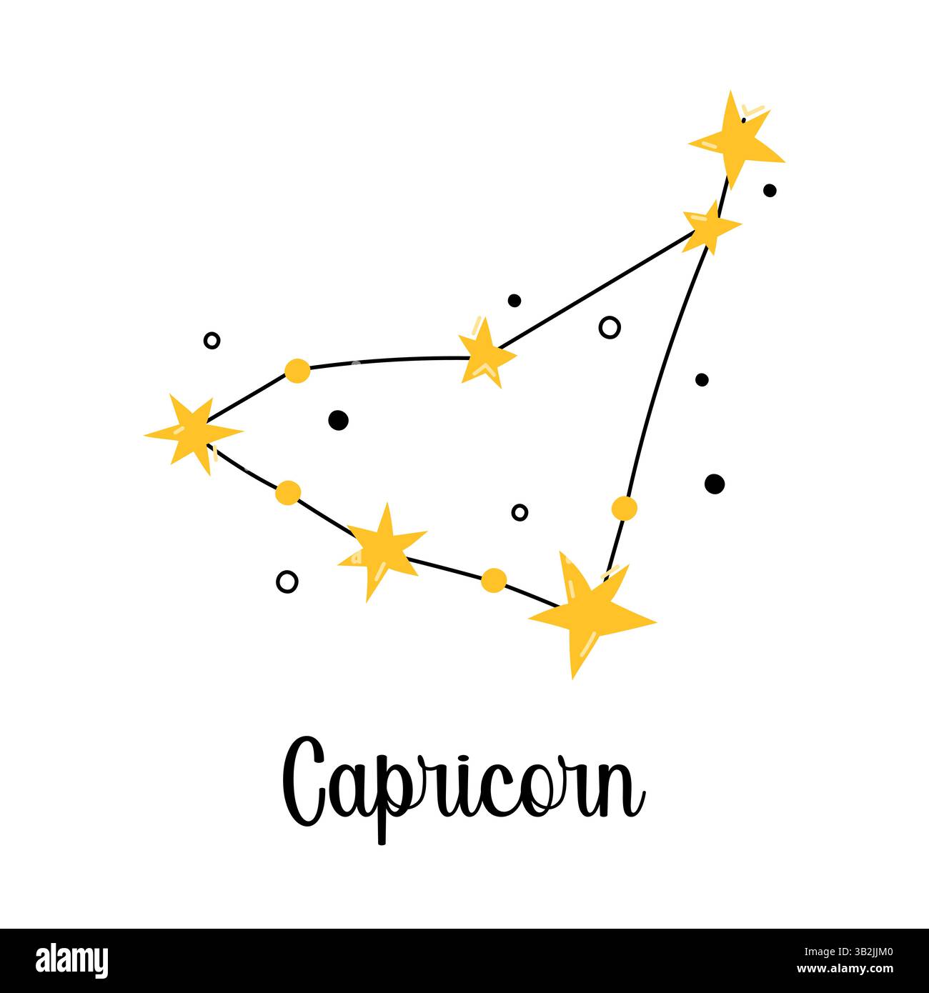 Capricorn Zodiac constellation. Vector isolated astrological sign ...