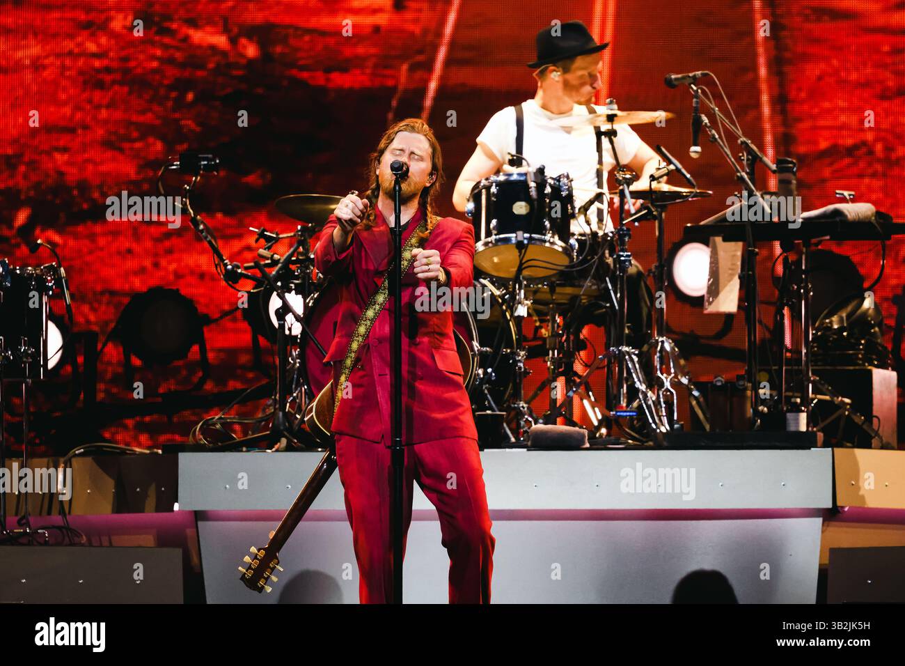 Milan, Italy. 28th Apr, 2025. Milan, The Lumineers perform in concert ...