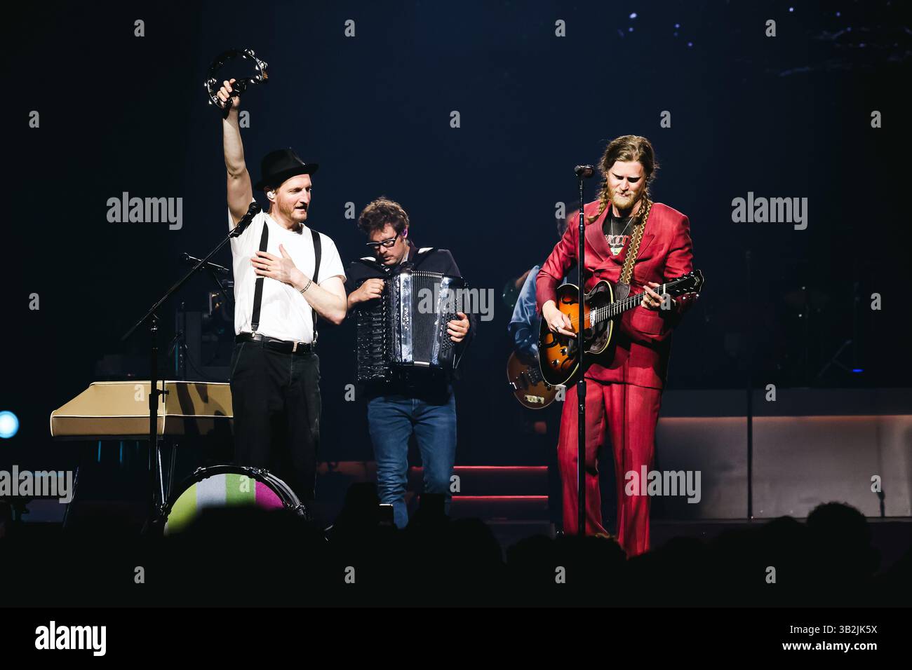 Milan, Italy. 28th Apr, 2025. Milan, The Lumineers perform in concert ...