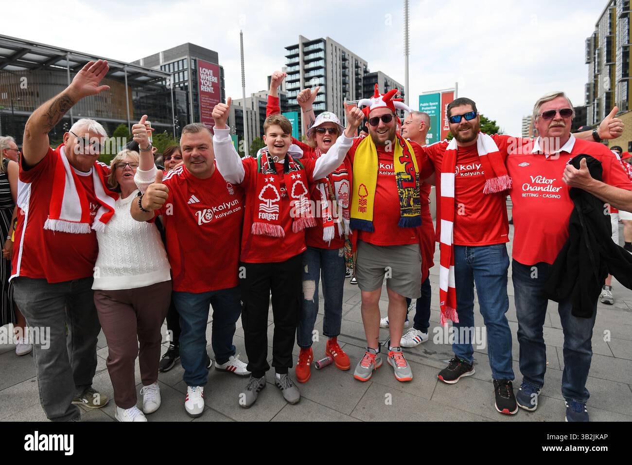 Nottingham Forest supporters enjoying the build up of the Emirates FA ...