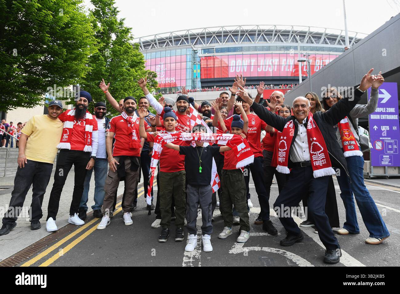 Nottingham Forest supporters enjoying the build up of the Emirates FA ...