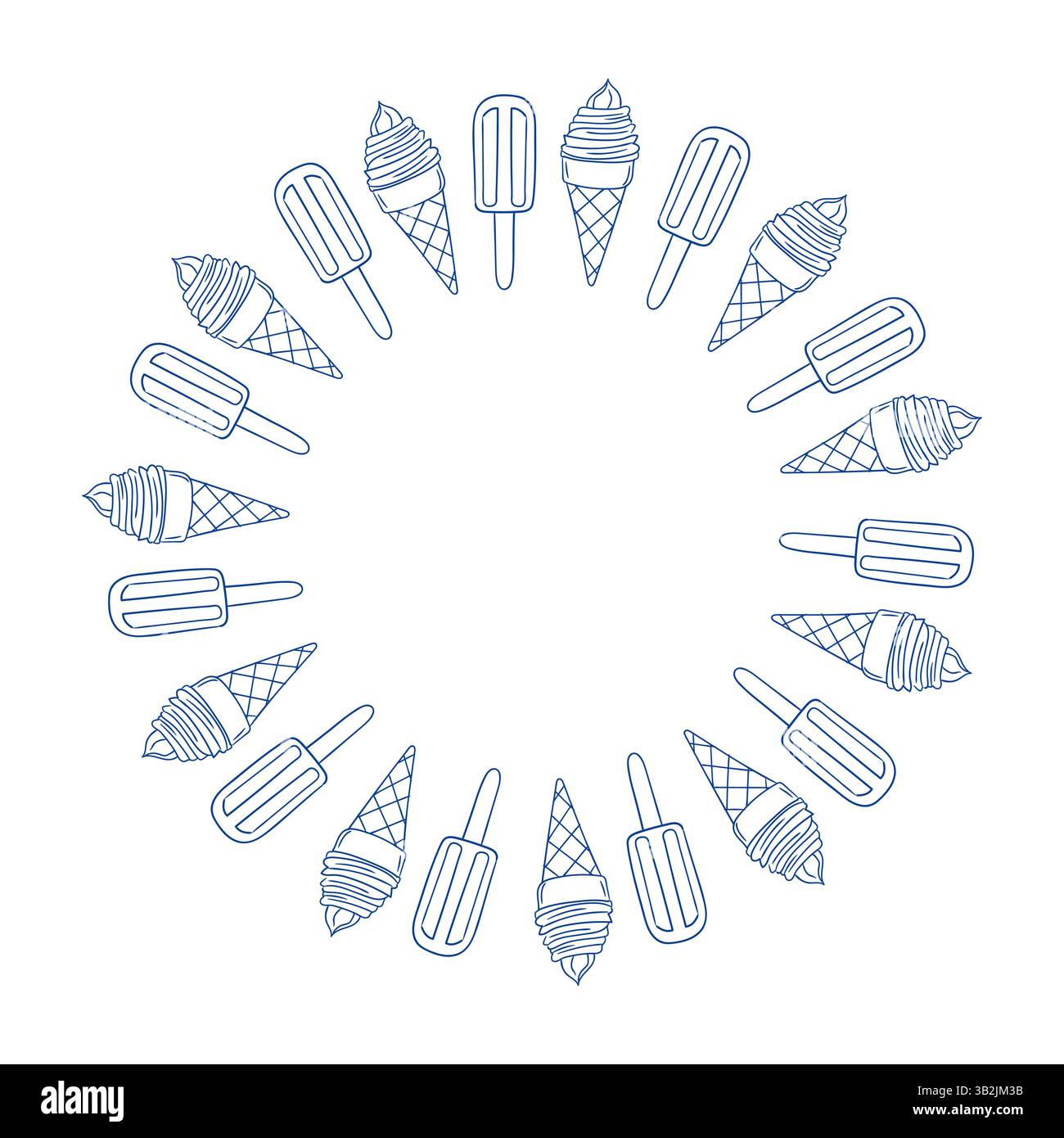 Creative circle design featuring summer beach elements and relaxation ...