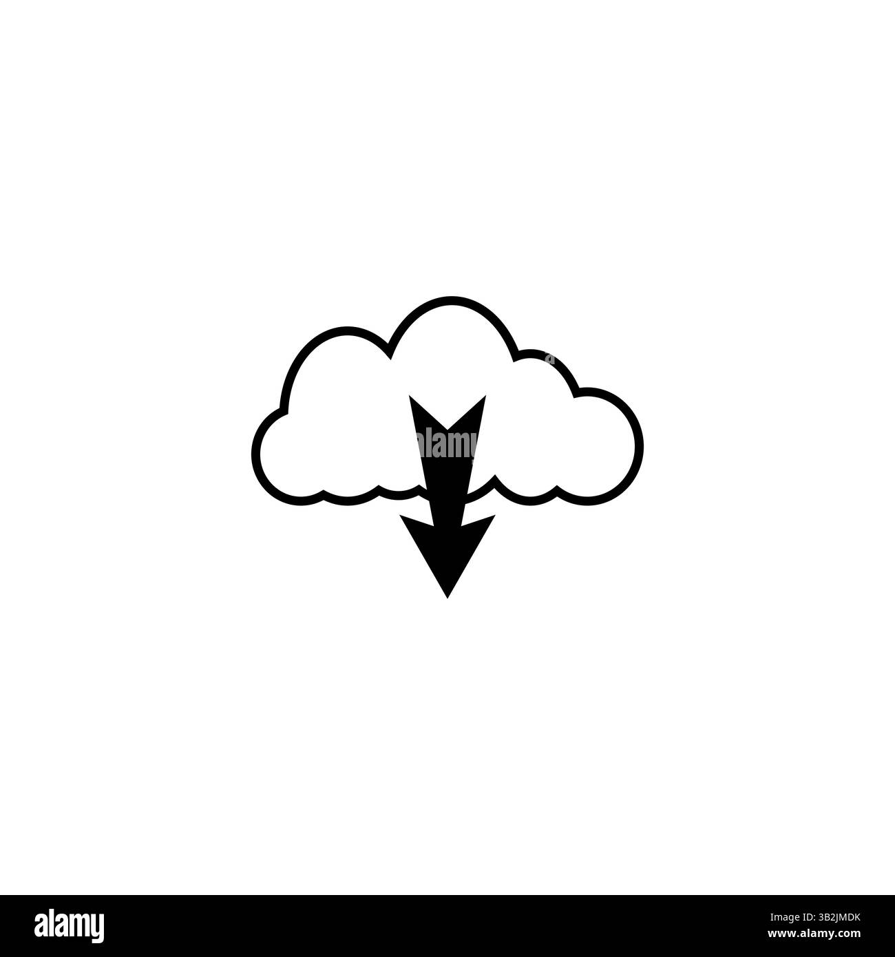 Cloud download icon. Data transfer symbol. Black arrow vector. Digital storage shape Stock ...