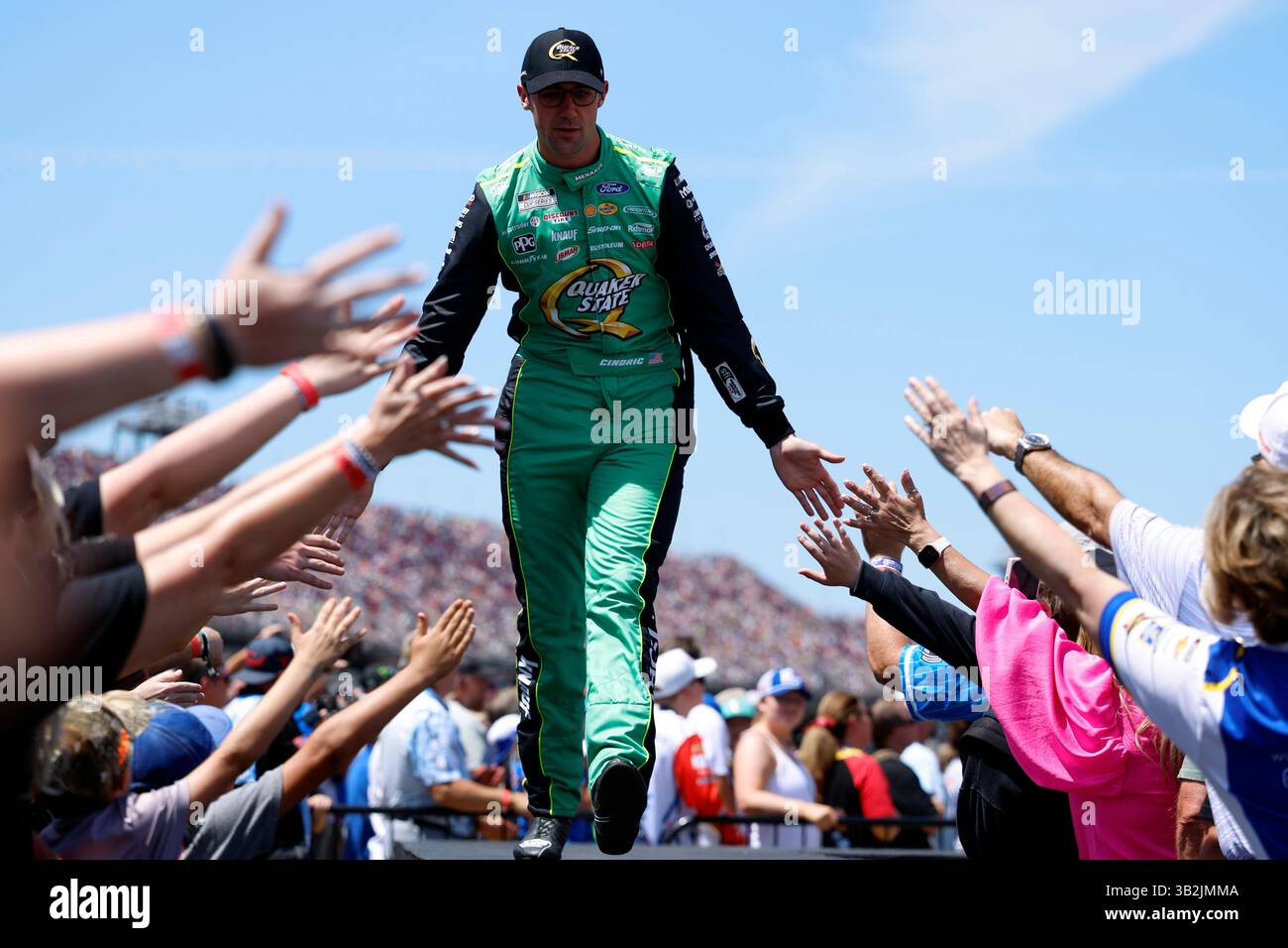 NASCAR Cup Series driver Austin Cindric greets fans before a NASCAR Cup ...