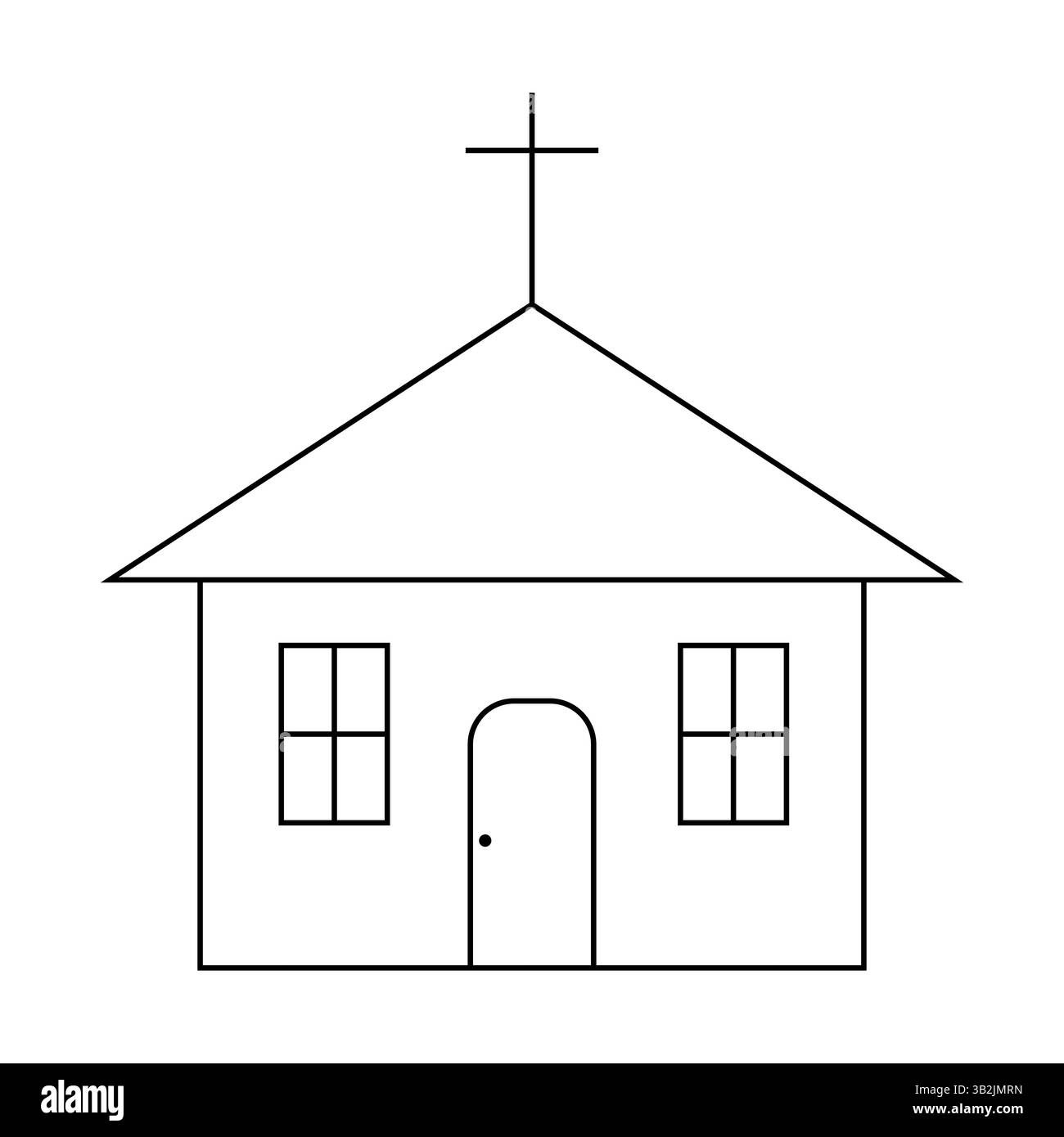 Church building icon. Christian religious symbol. Simple holy structure ...