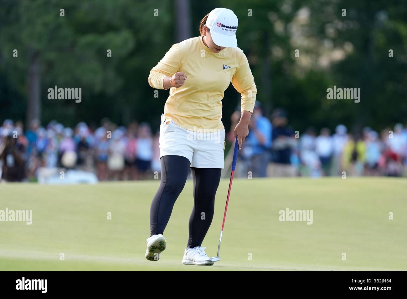 Mao Saigo, of Japan, celebrates winning the Chevron Championship LPGA ...