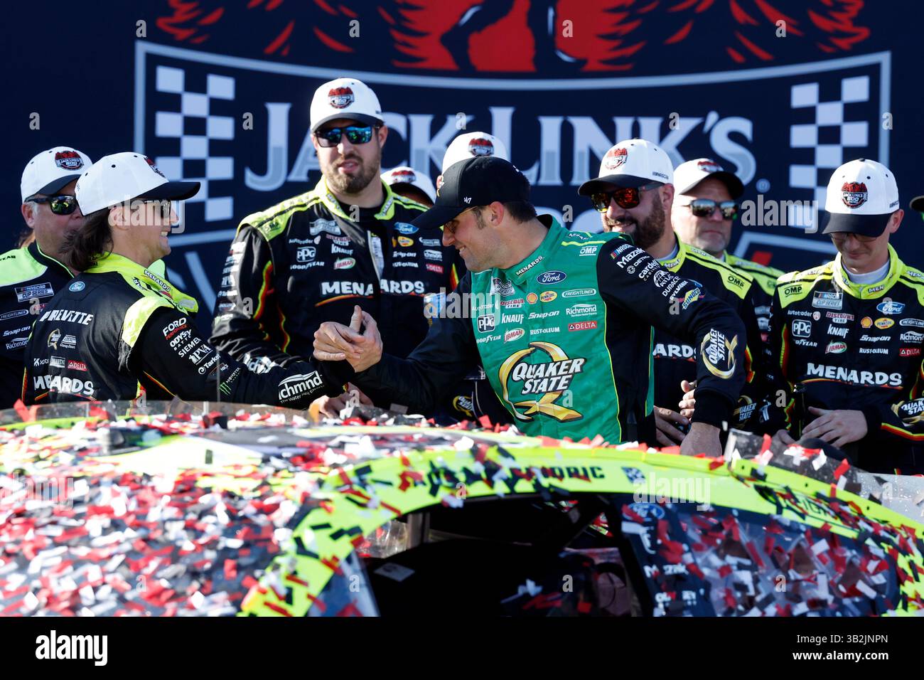 NASCAR Cup Series driver Austin Cindric celebrates with crew after ...