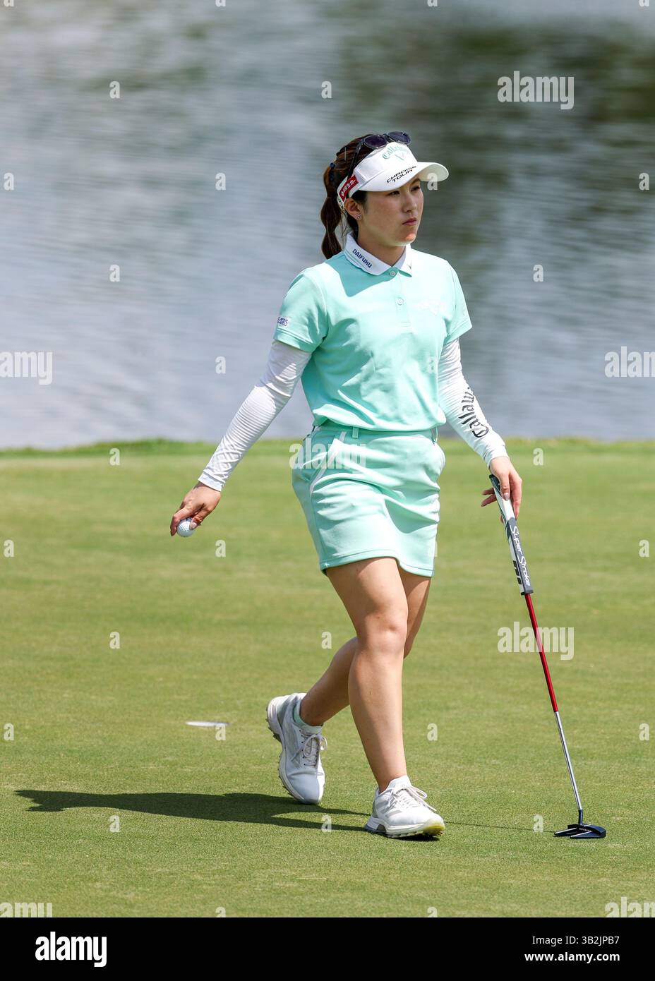 THE WOODLANDS, TX - APRIL 27: Yuna Nishimura (JPN) walks to her golf ...