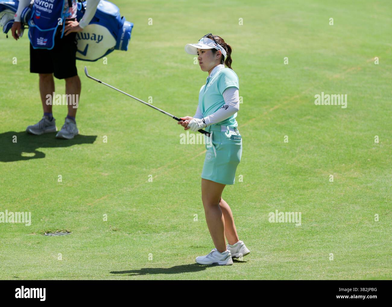 THE WOODLANDS, TX - APRIL 27: Yuna Nishimura (JPN) watches her putt on ...