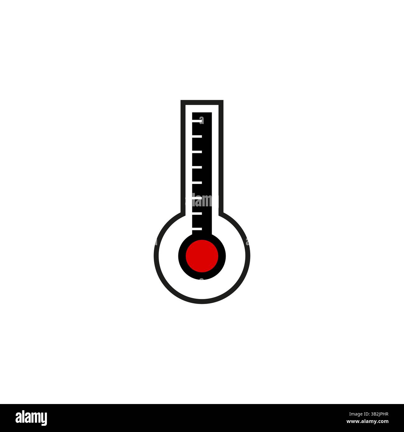 Temperature measurement icon. Heat level symbol. Red scale shape. Vector thermometer Stock ...