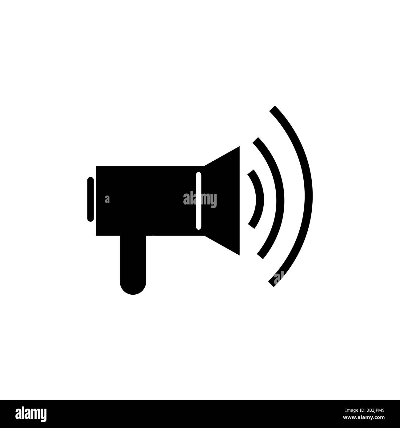 Loudspeaker icon. Sound volume symbol. Black megaphone shape. Vector ...