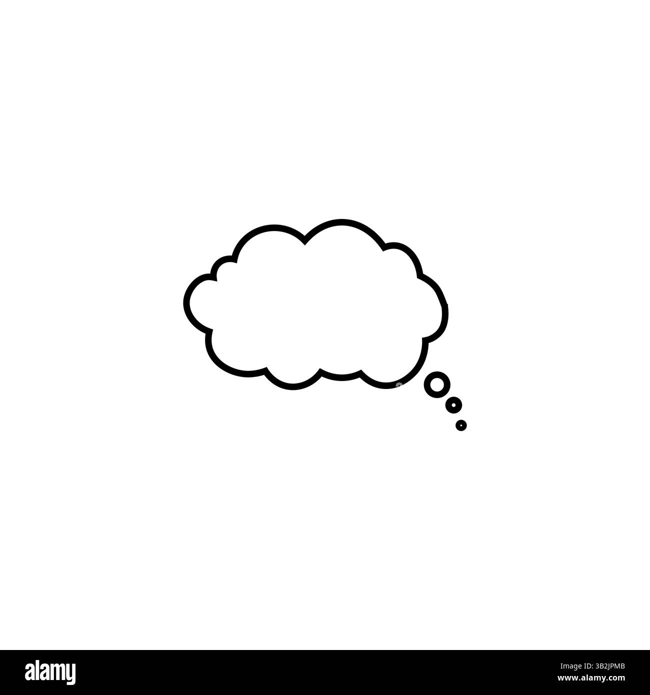 Thought bubble icon. Black outline symbol. Simple vector shape. Cartoon ...