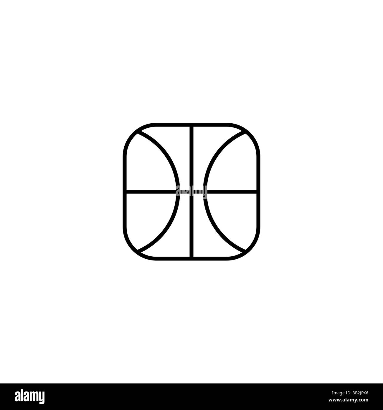 Basketball court icon. Sports field symbol. Game layout graphic. Black ...
