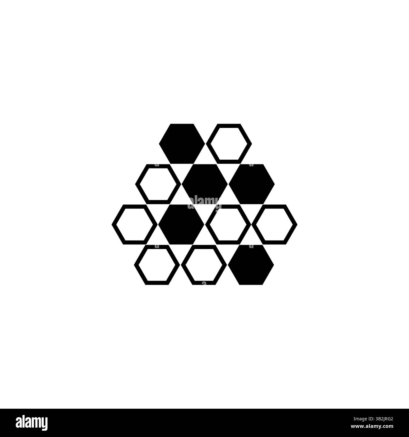 Hexagon pattern. Geometric vector shape. Abstract black and white. Modern honeycomb symbol Stock ...