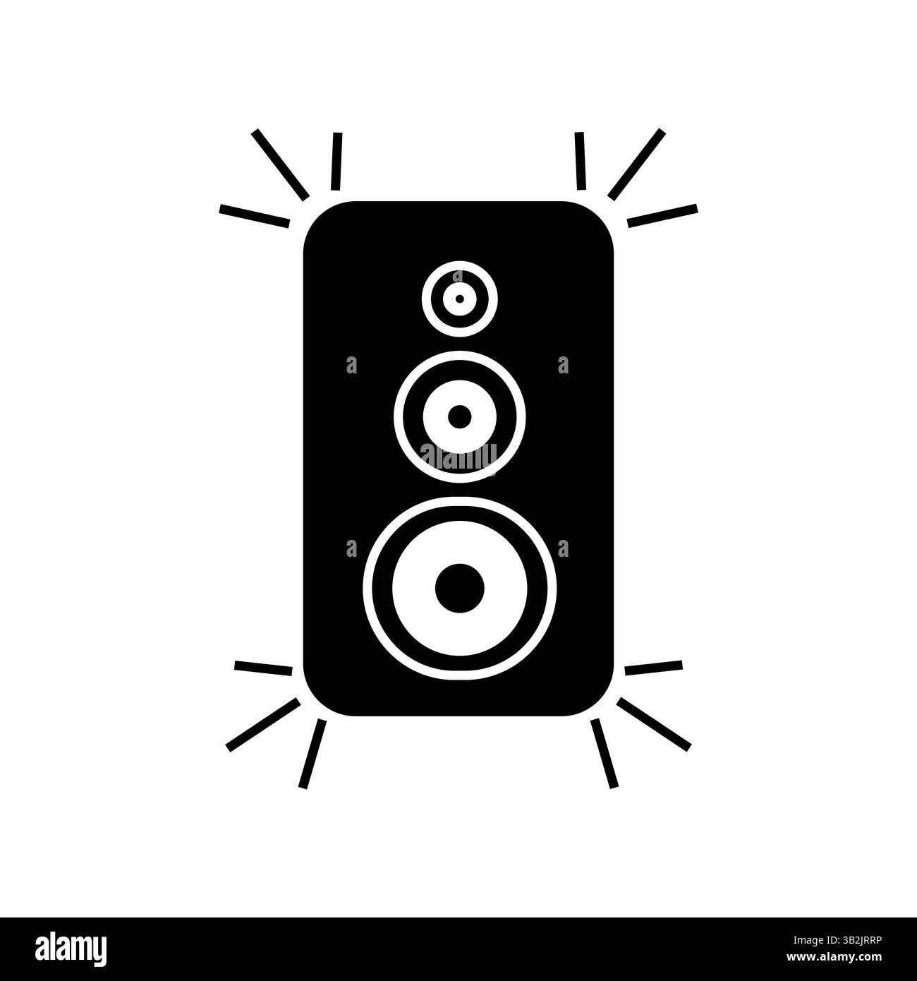 Speaker sound icon. Audio music symbol. Loud volume vector. Bass wave ...