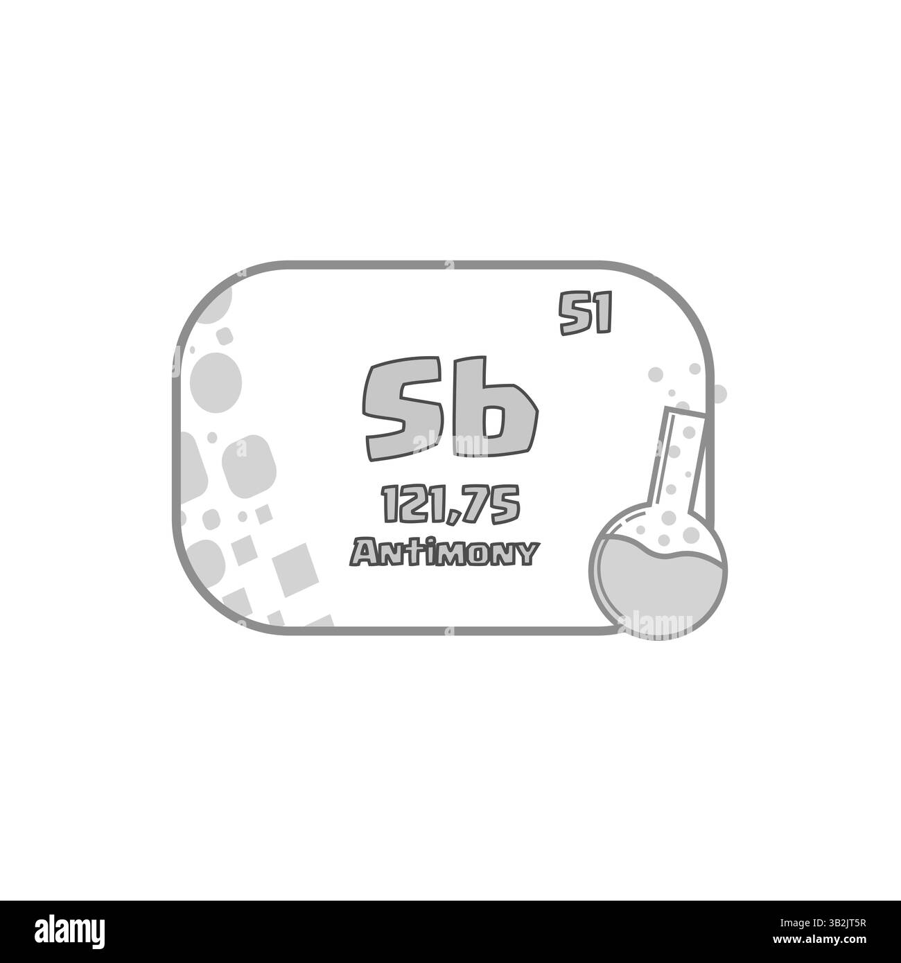 Antimony chemical symbol. Sb vector icon. Atomic number fifty one ...