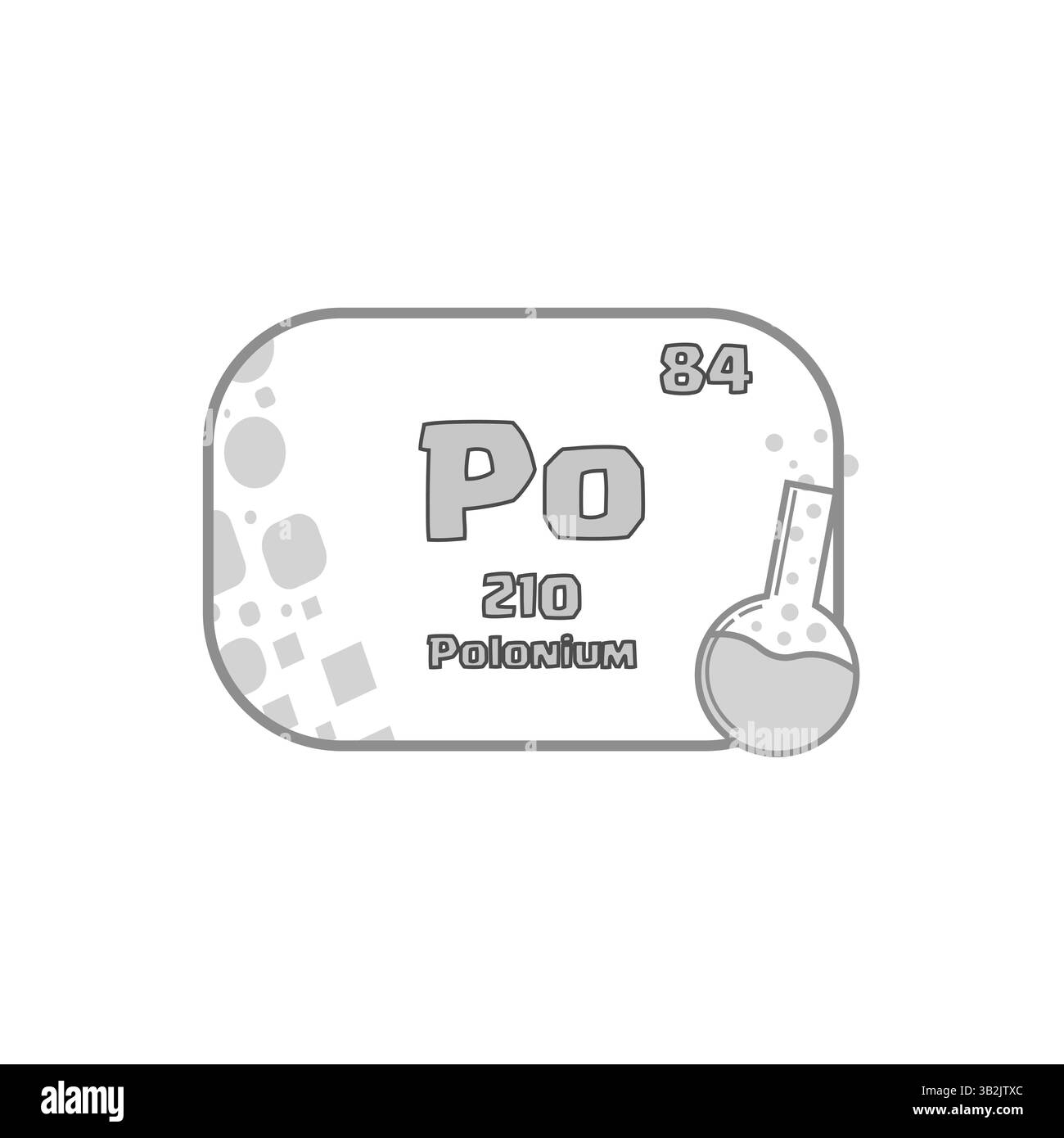 Polonium element icon. Number eighty four. Vector Po symbol. Periodic ...