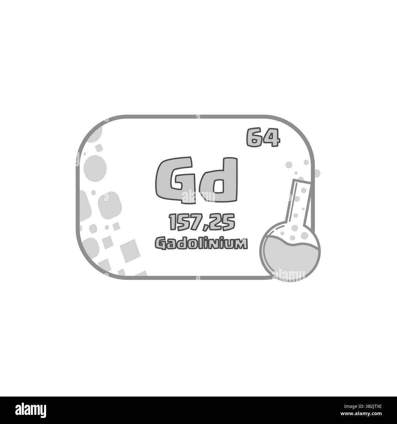 Gadolinium table icon. Gd vector element. Atomic number sixty four ...
