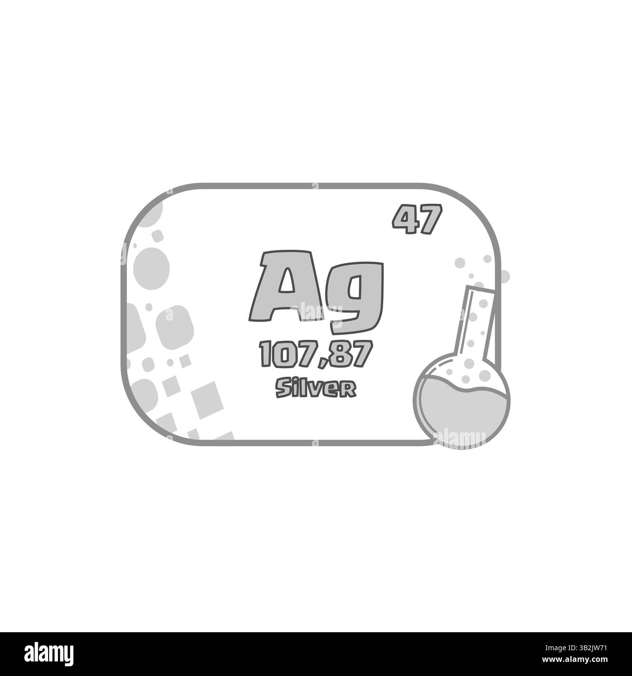Silver element icon. Number forty seven. Vector Ag symbol. Periodic ...