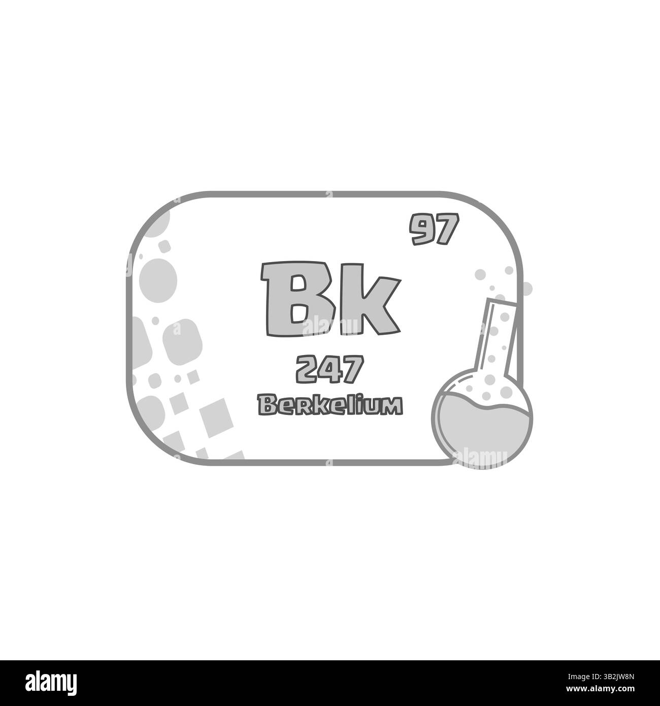 Berkelium element icon. Number ninety seven. Vector Bk symbol. Periodic ...