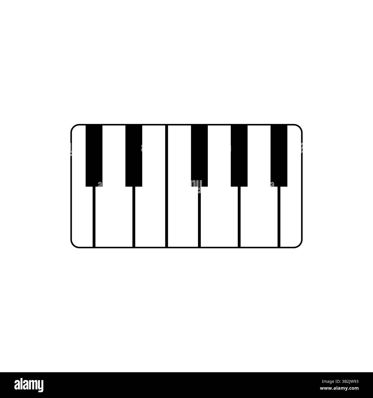 Piano keys icon. Musical keyboard symbol. Black and white contrast ...