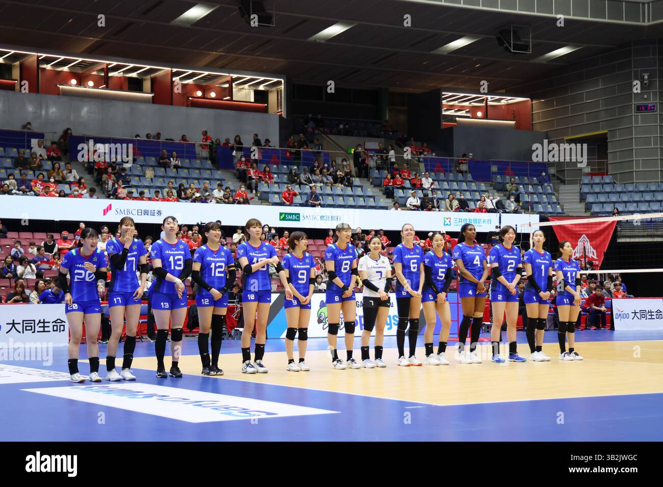Kawasaki Todoroki Arena, Kanagawa, Japan. 26th Apr, 2025. Saga Hisamitsu Springs team group ...