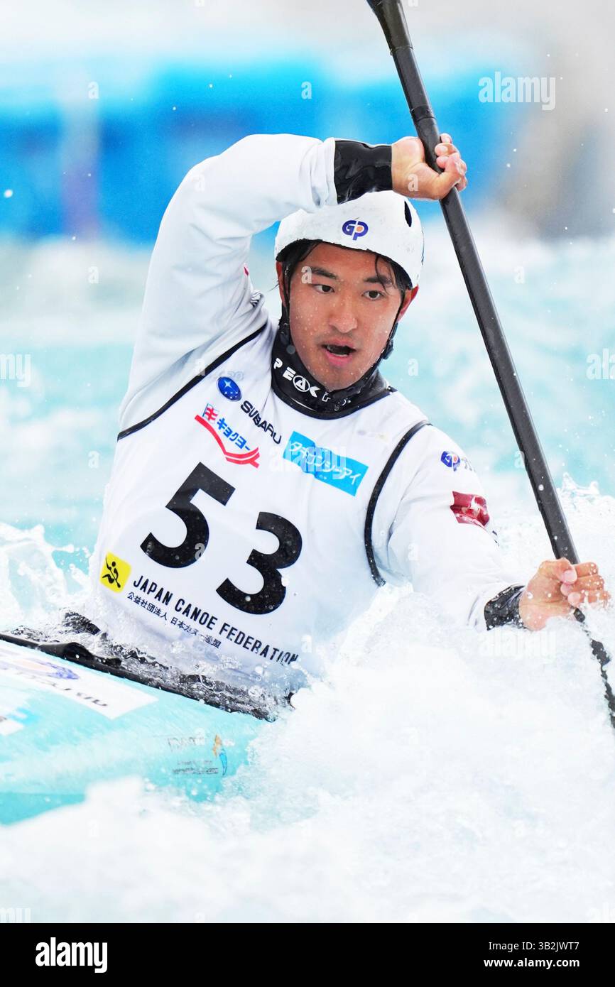Canoe Slalom Centre, Tokyo, Japan. 26th Apr, 2025. Yusuke Muto, APRIL 26, 2025 - Canoe Slalom ...