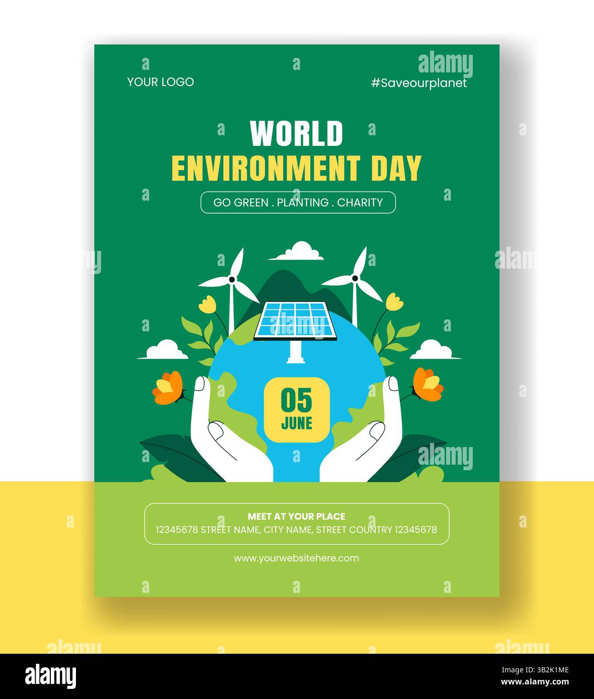 World Environment Day Social Media Art with Flat Vertical Poster Vector ...