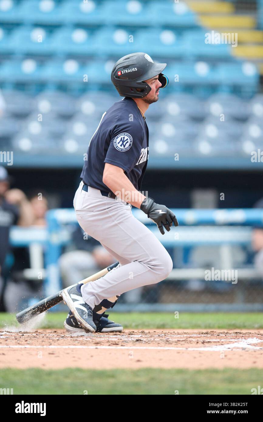 Hudson Valley Renegades Jace Avina (1) follows through on his swing ...