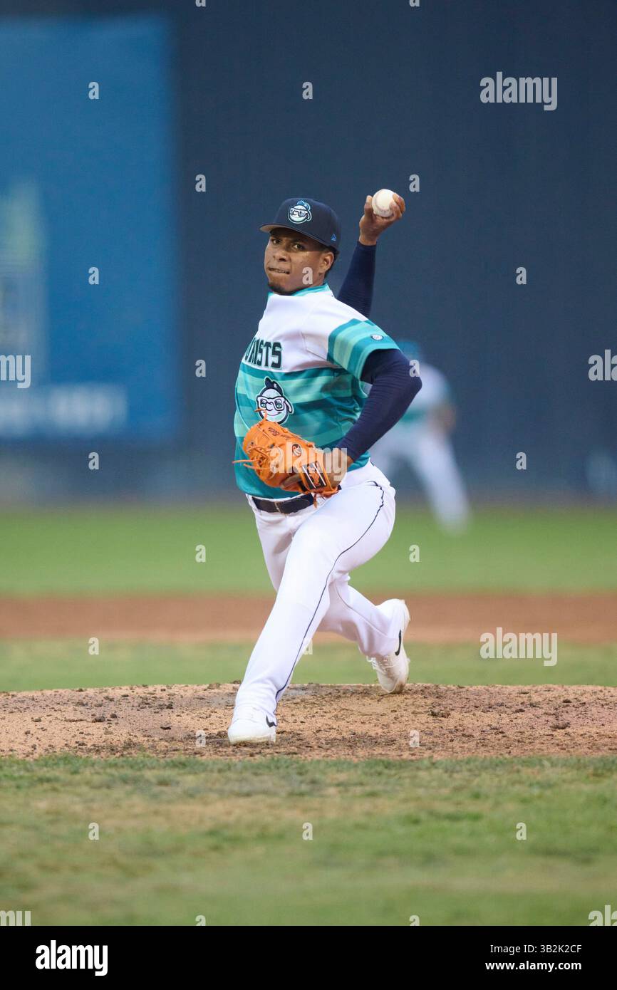 Asheville Tourists pitcher Juan Bello (22) delivers a pitch during a ...